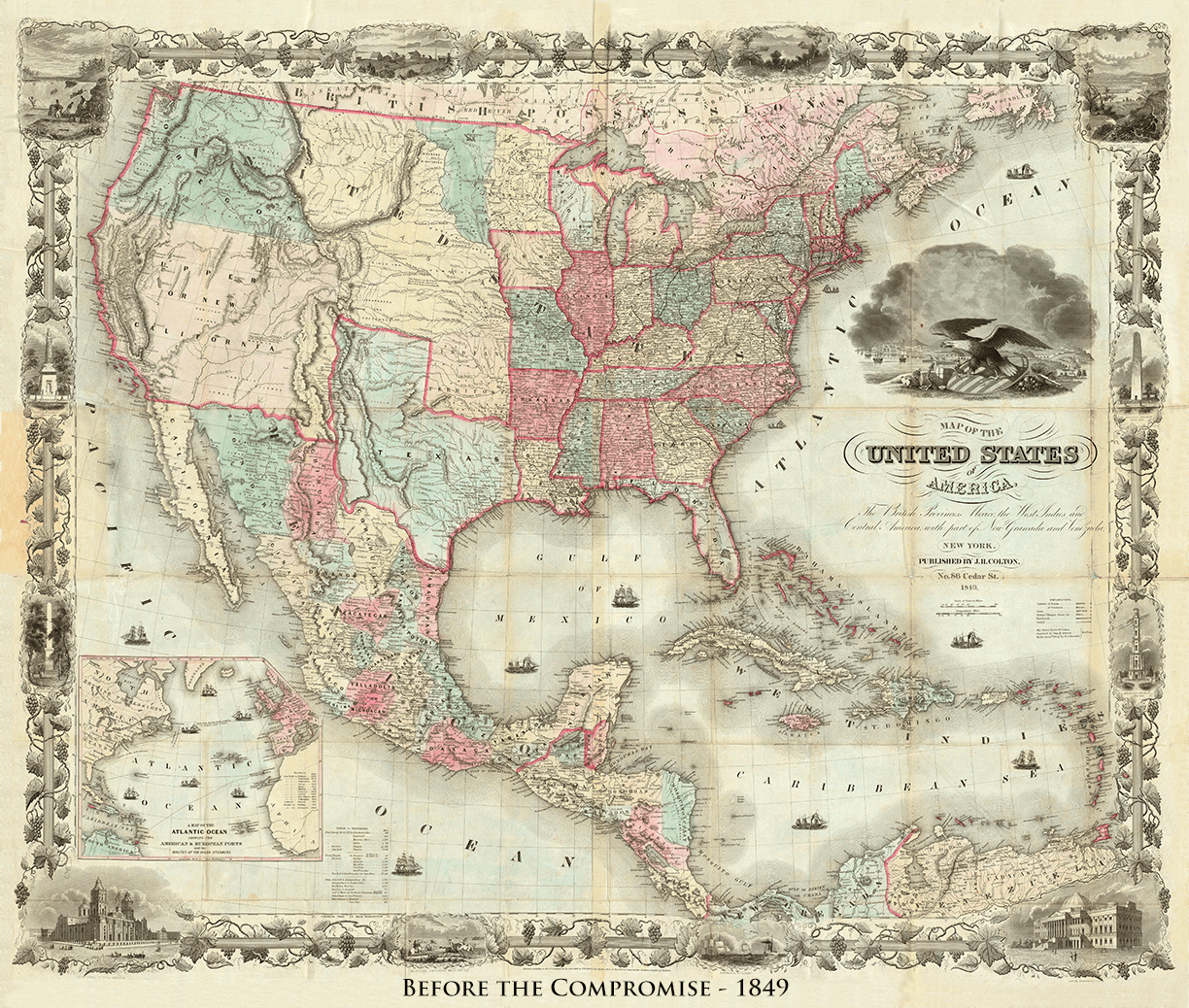 Colton's Map of United States and Texas - 1849 – Copano Bay Press