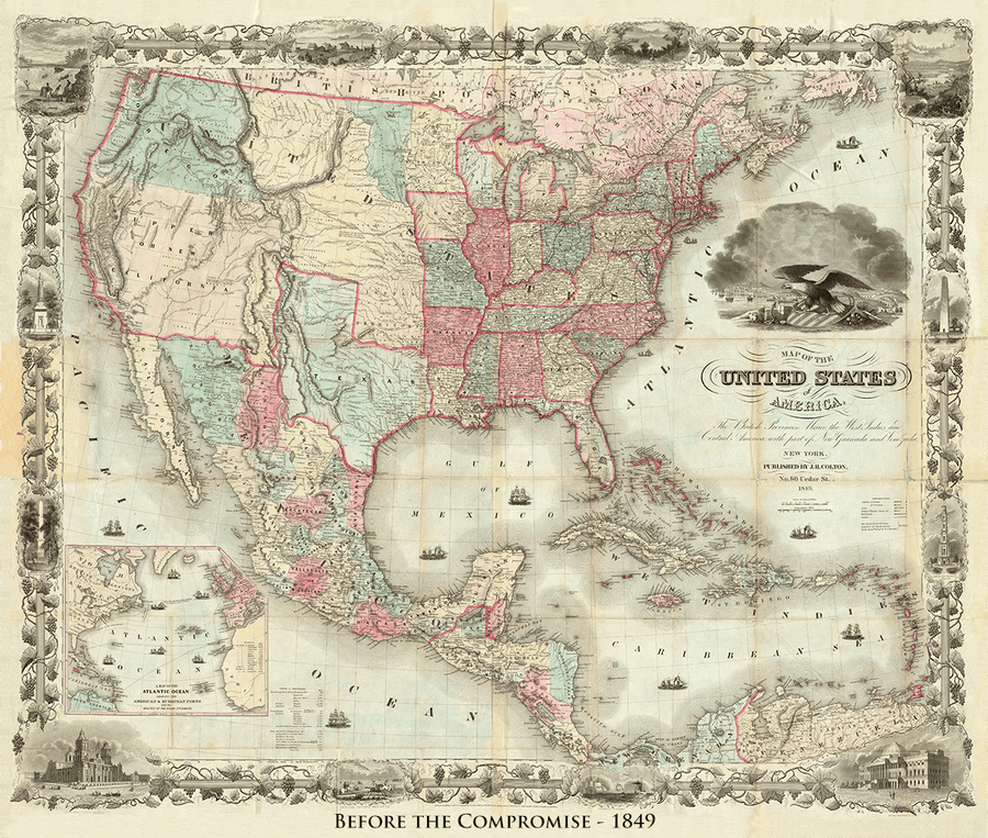 Colton's Map of United States and Texas - 1849 – Copano Bay Press