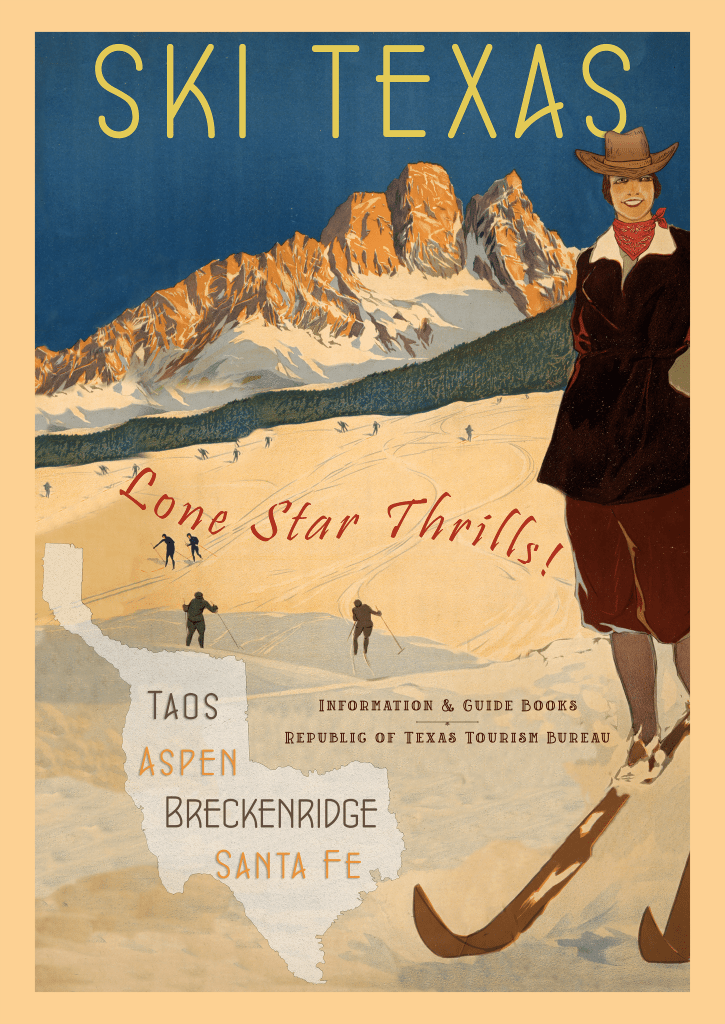 Ski Texas - Fantasy Texas Ski Poster – Copano Bay Press