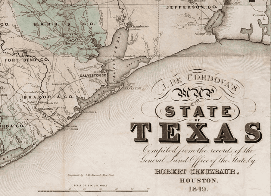 The First Official Map of Texas - 1849 – Copano Bay Press