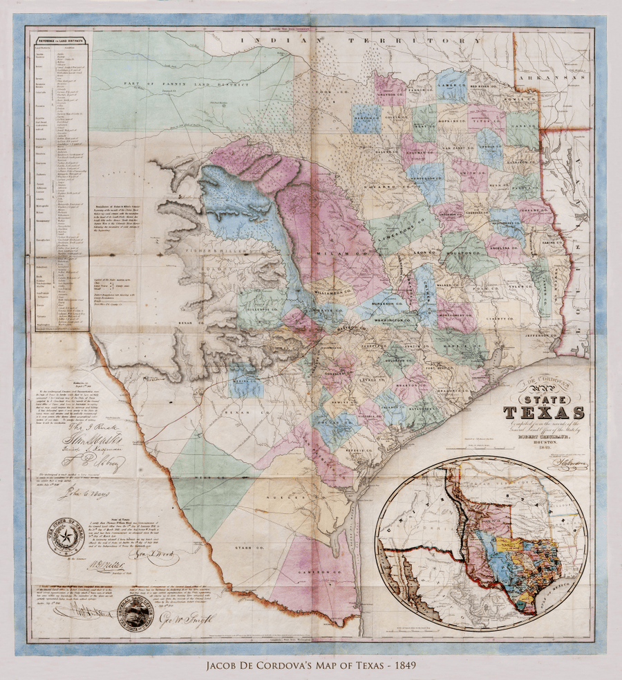 The First Official Map of Texas - 1849 – Copano Bay Press